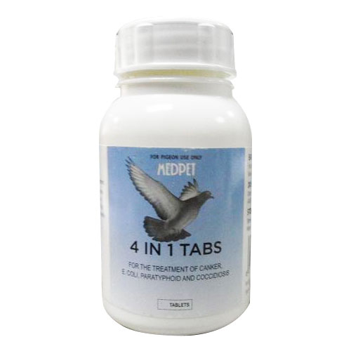 Buy Medpet 4 In 1 Tablets For Pigeons 100 Tablets - Free Shipping